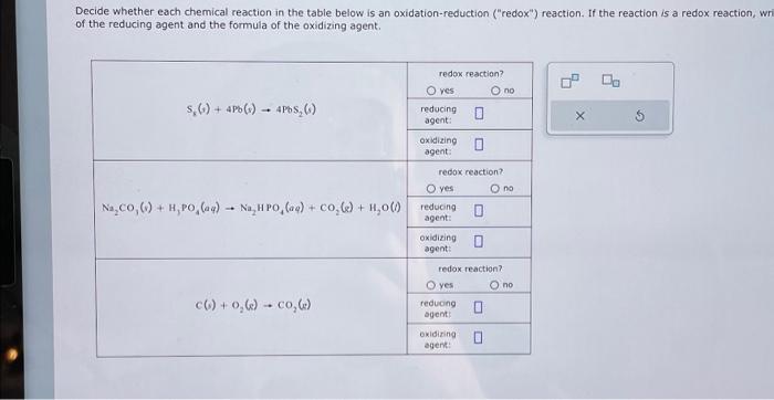 Solved Decide Whether Each Chemical Reaction In The Table