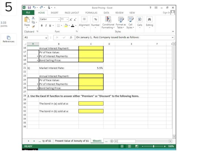 Solved 5 Bond Pricing using Present Value Tables using | Chegg.com