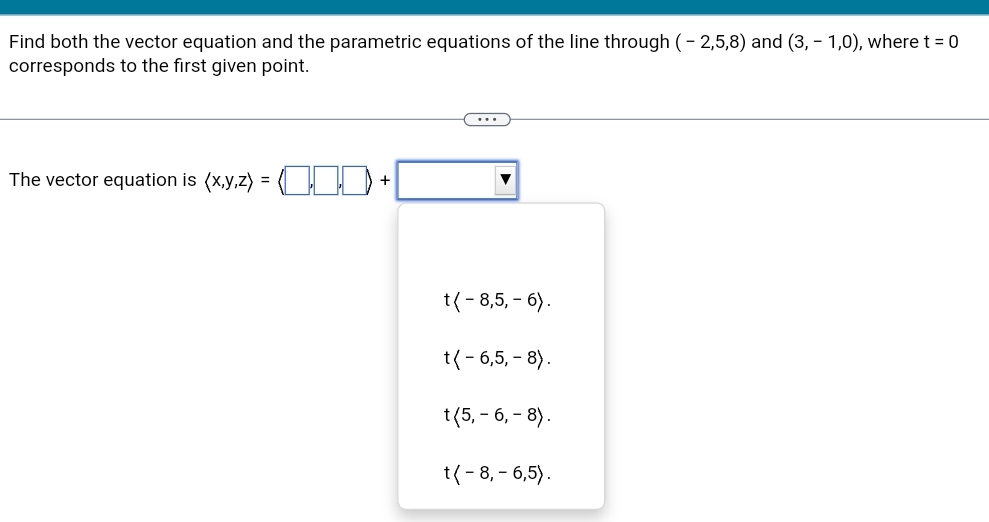 Solved Find both the vector equation and the parametric | Chegg.com