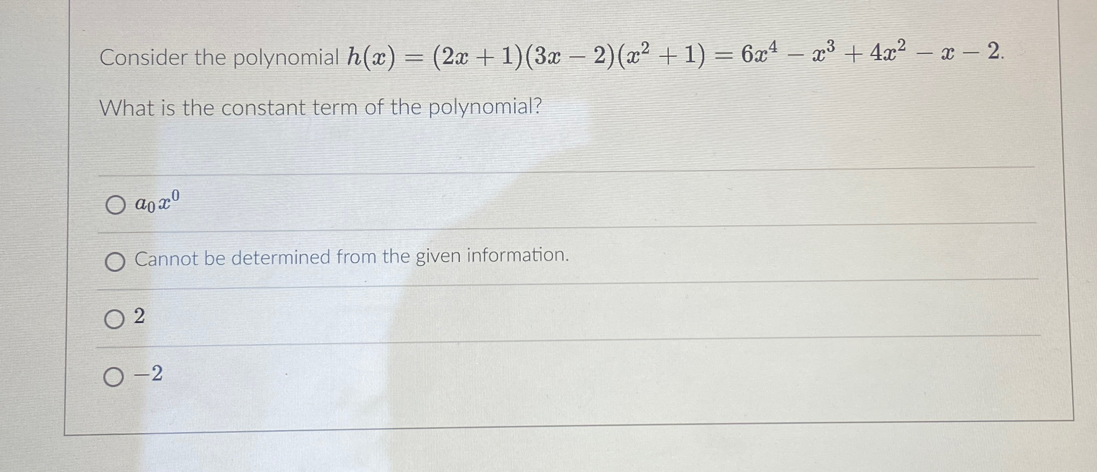 Solved Consider the polynomial | Chegg.com