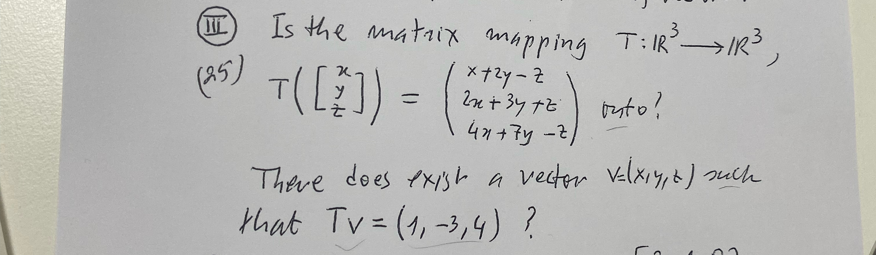 Solved (III) ﻿Is the matrix mapping | Chegg.com