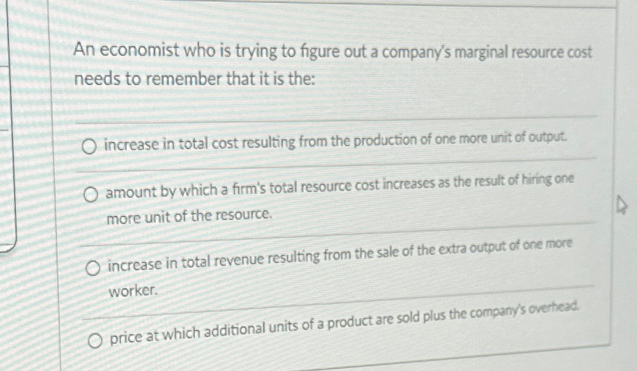 Solved An economist who is trying to figure out a company's | Chegg.com