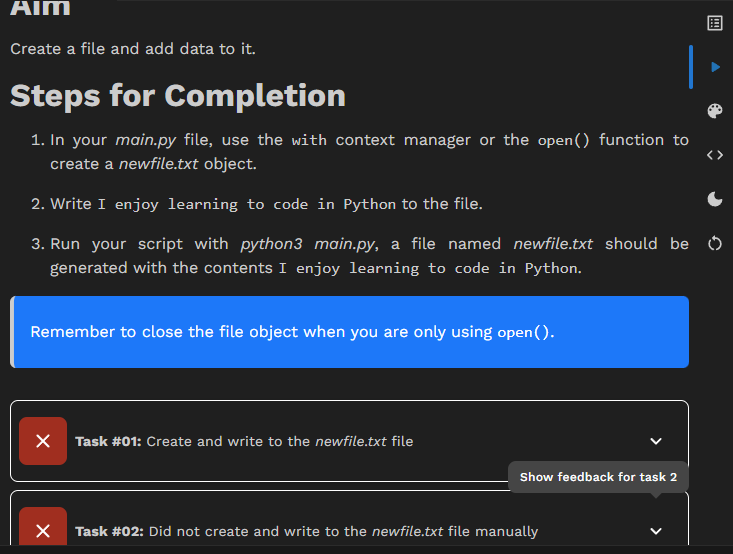 Solved Create a file and add data to it. ﻿Steps for | Chegg.com