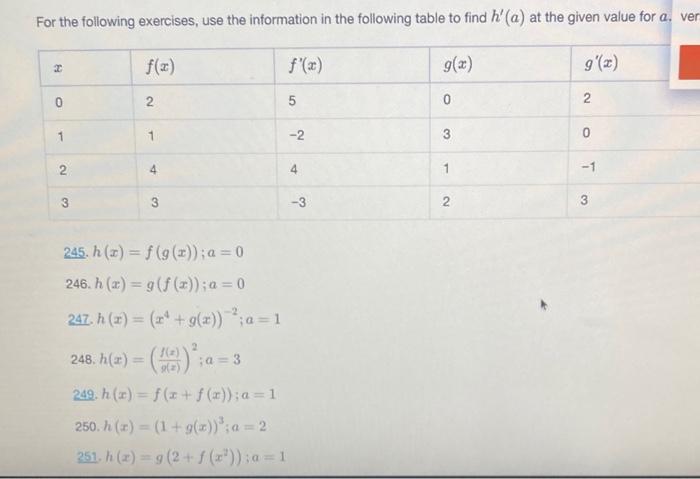 Solved For the following exercises, use the information in | Chegg.com
