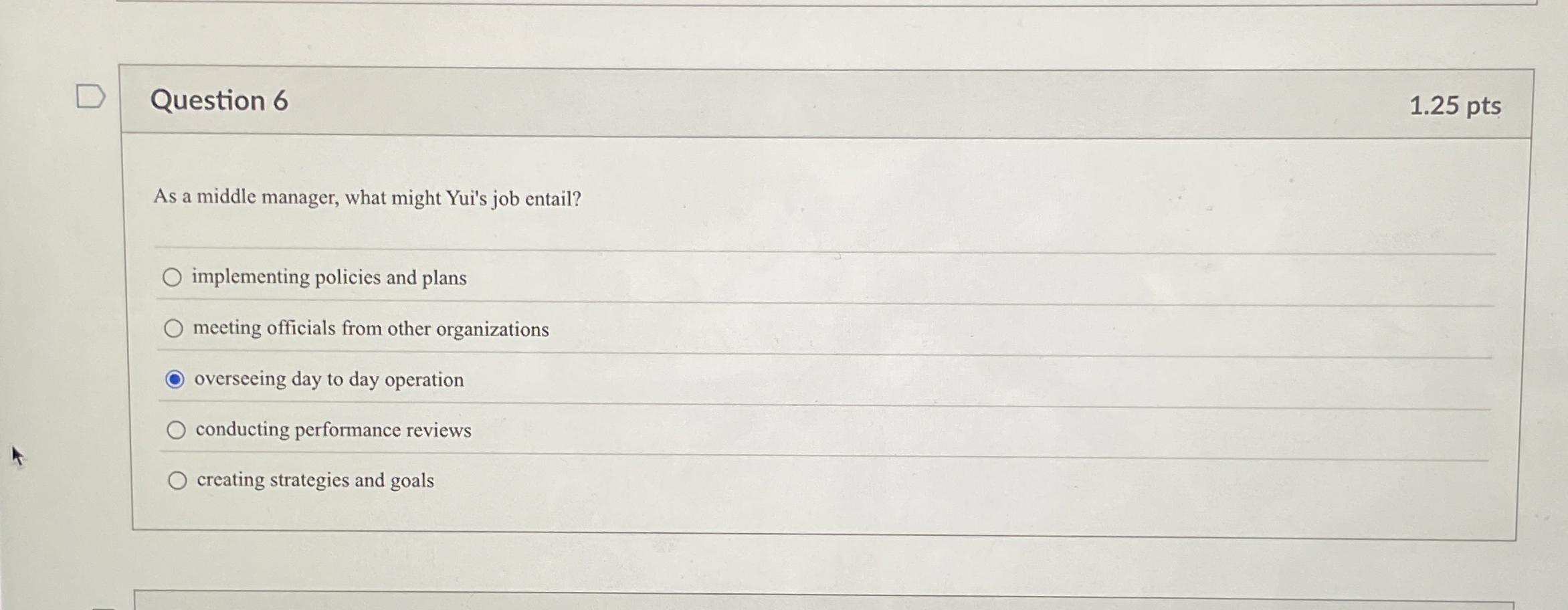 Solved Question 6As a middle manager, what might Yui's job | Chegg.com