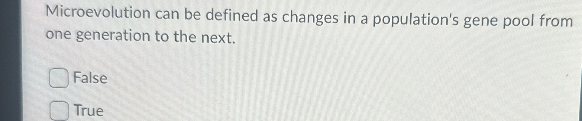 Solved Microevolution can be defined as changes in a | Chegg.com
