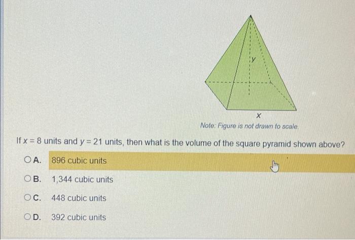 Solved Note: Figure is not drawn to scale. If x=8 units and | Chegg.com