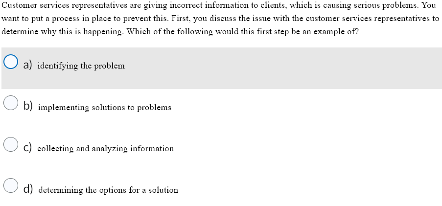 Solved Customer services representatives are giving | Chegg.com