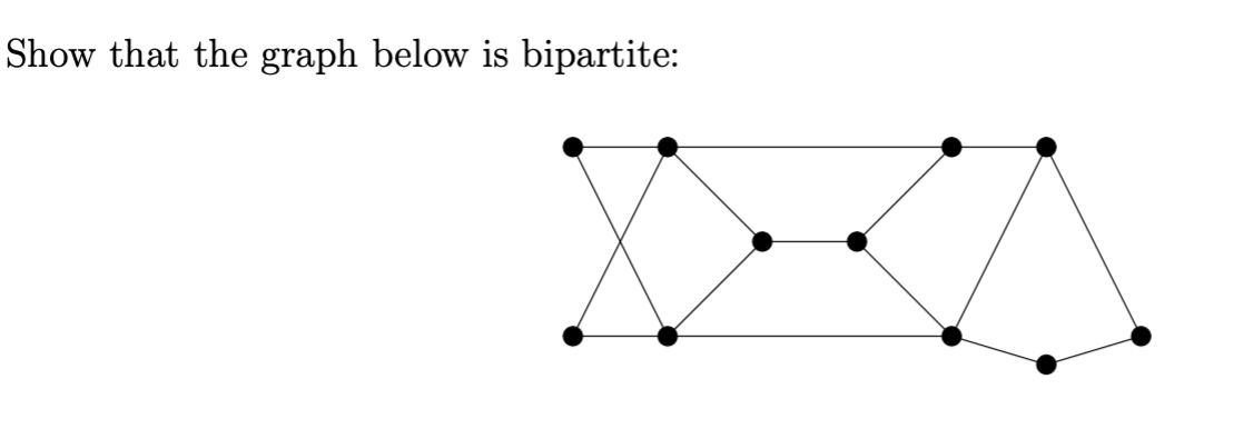 Solved Show that the graph below is bipartite: | Chegg.com