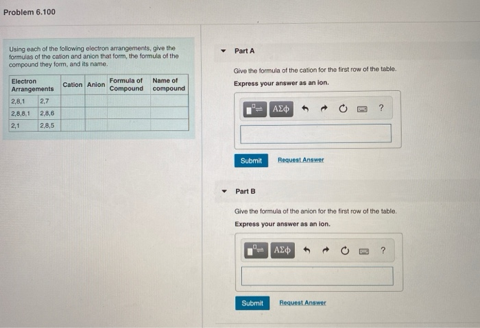 Solved Problem 6.100 Part A Using each of the following | Chegg.com