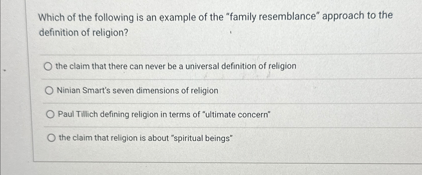 Solved Which of the following is an example of the "family | Chegg.com