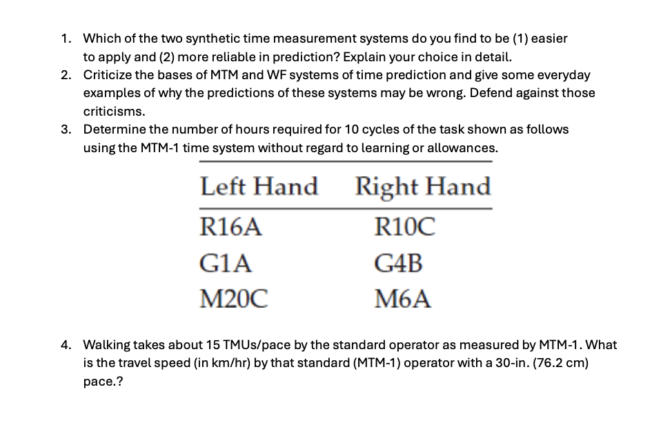 Solved Which of the two synthetic time measurement systems | Chegg.com