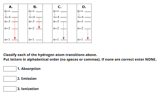 Solved Classify each of the hydrogen atom transitions | Chegg.com