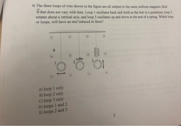 Solved 8) The three loops of wire shown in the figure are | Chegg.com