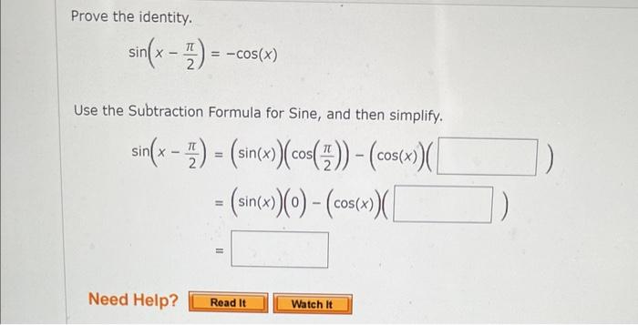Solved prove the identity . use subtraction formula for sine | Chegg.com