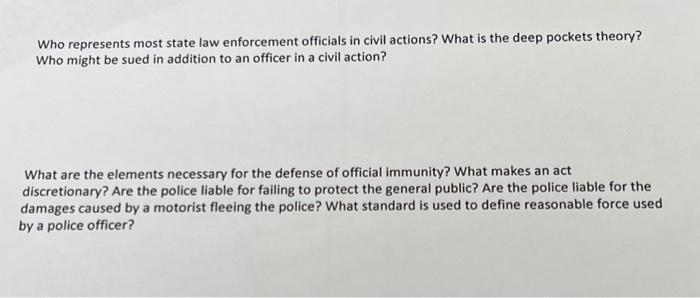Solved Who represents most state law enforcement officials | Chegg.com