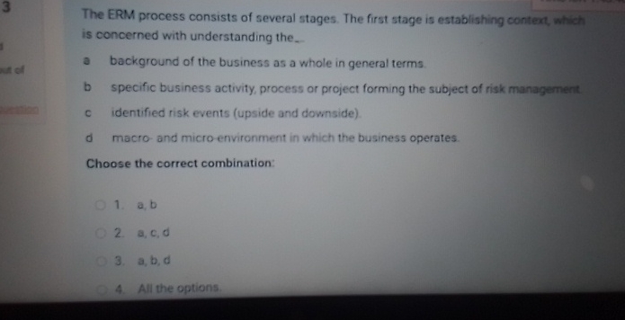 Solved 3The ERM process consists of several stages. The | Chegg.com