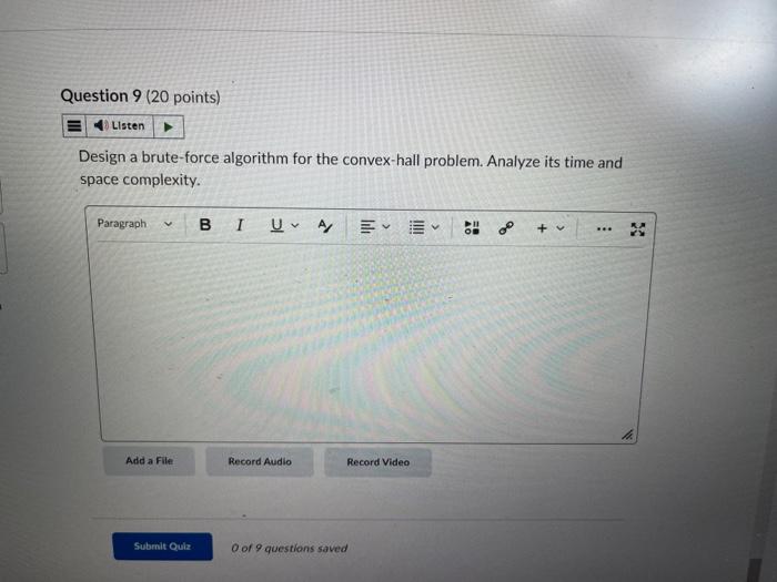 Solved Design a brute-force algorithm for the convex-hall | Chegg.com