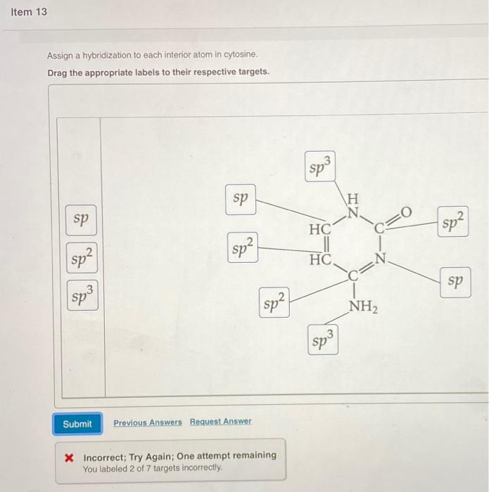 Solved Item 13 Assign a hybridization to each interior atom | Chegg.com Solved Item 13 Assign a hybridization to each interior atom | Chegg.com