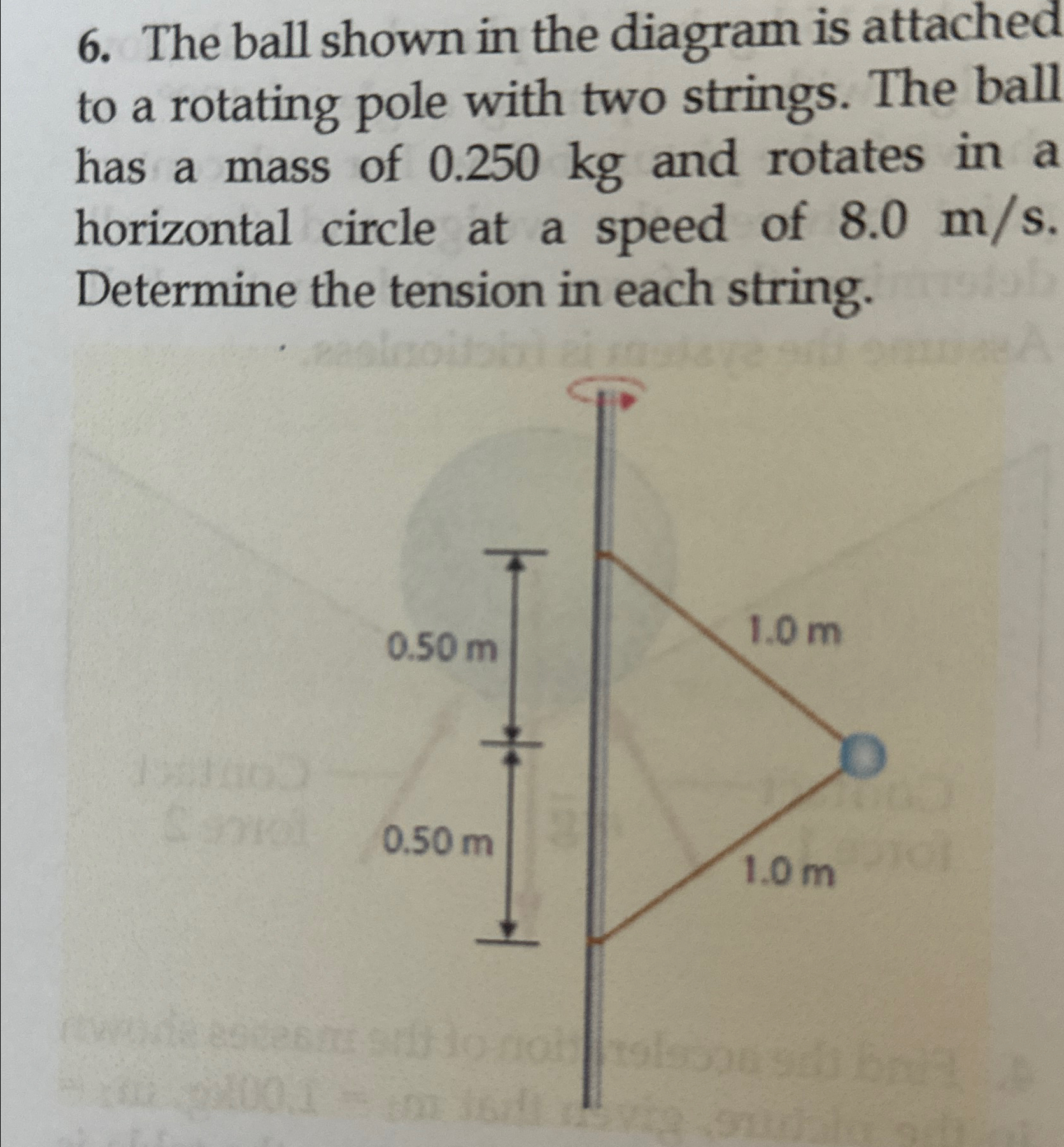 Solved The ball shown in the diagram is attached to a | Chegg.com