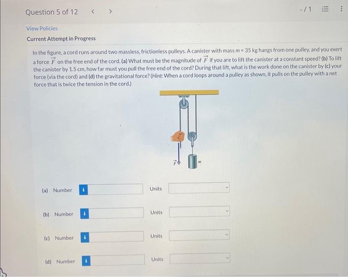 Solved In the figure, a cord runs around two massless, | Chegg.com