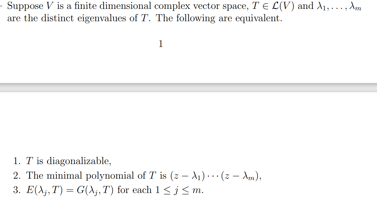 Solved Suppose V ﻿is a finite dimensional complex vector | Chegg.com