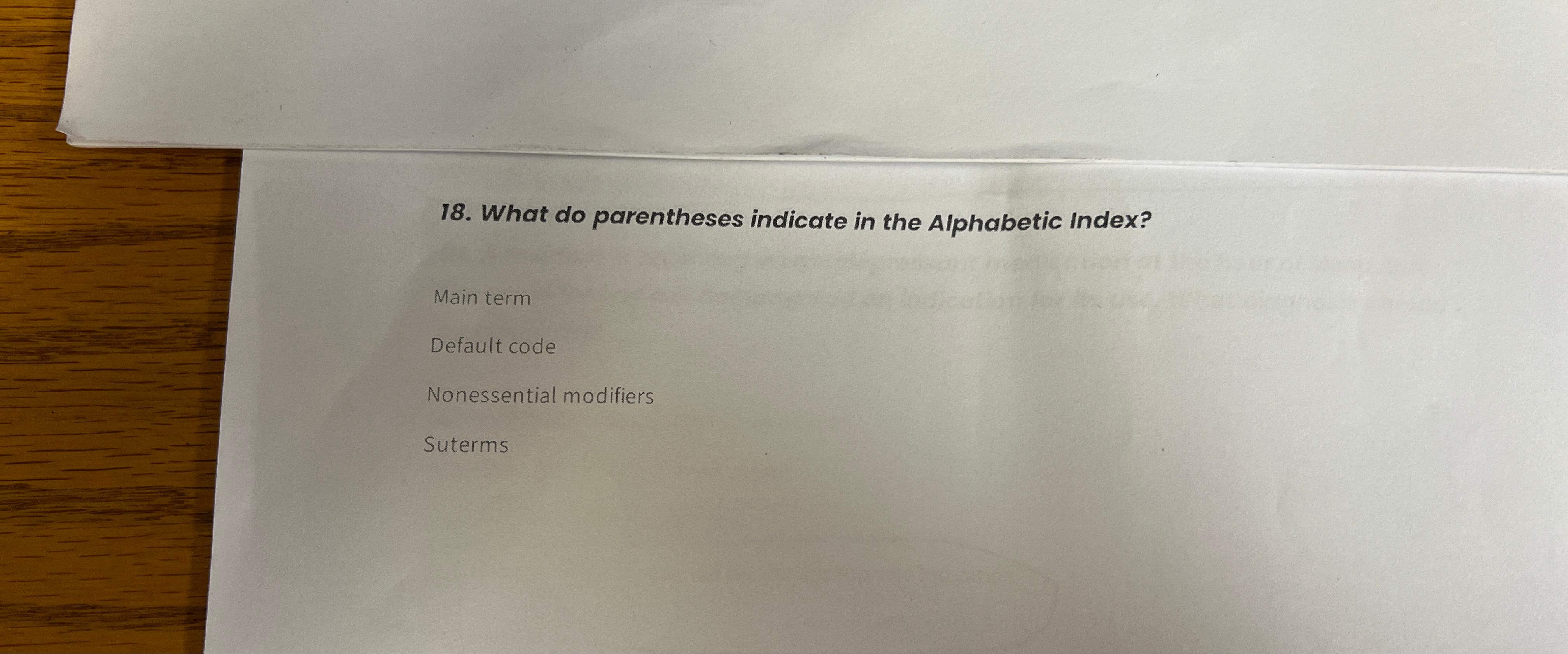 Solved What do parentheses indicate in the Alphabetic | Chegg.com