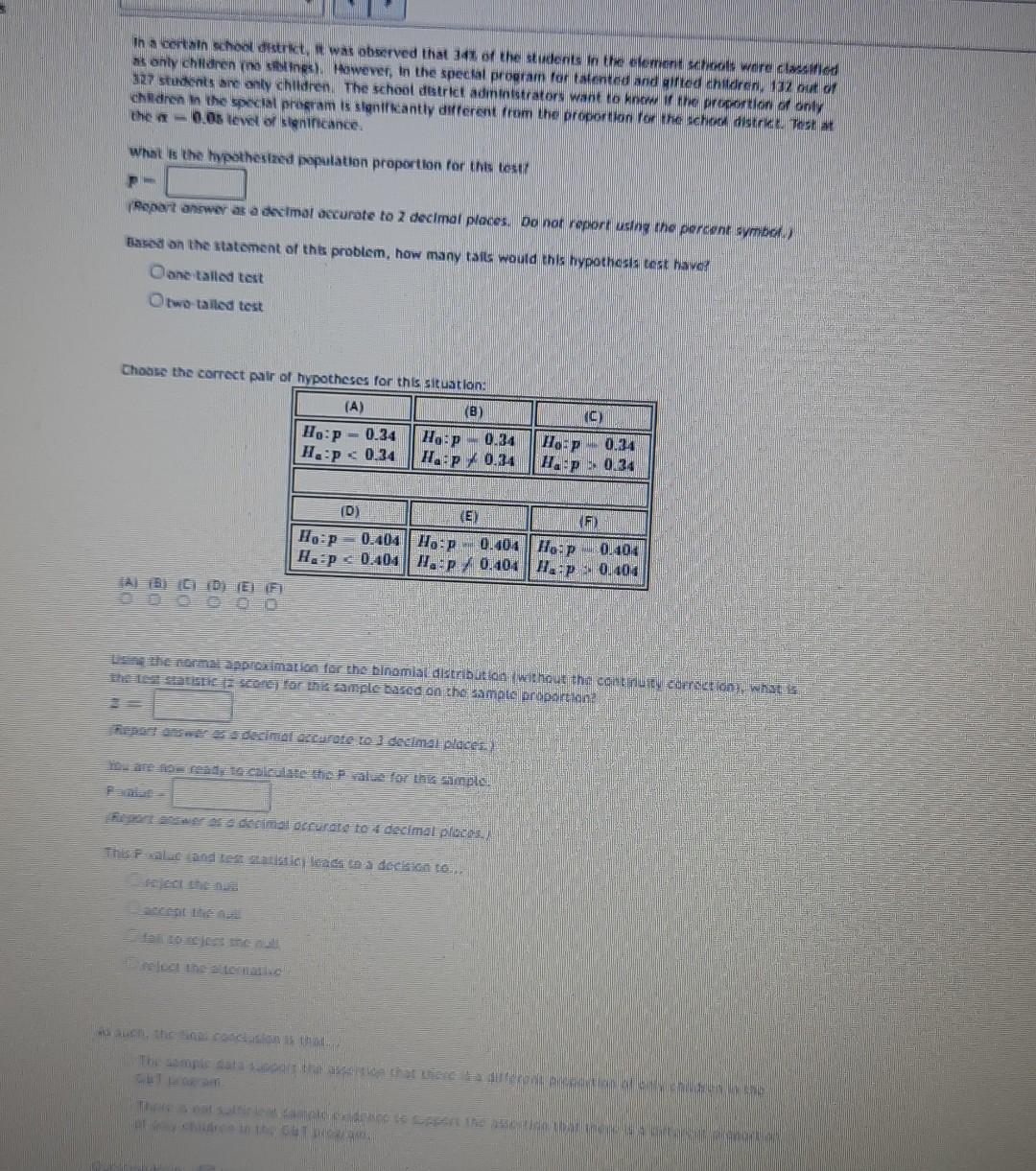 Solved In a certain school distrket, 1t was observed that | Chegg.com