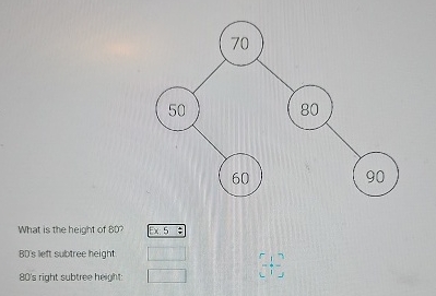 Solved What is the height of 80 ?80's left subtree | Chegg.com