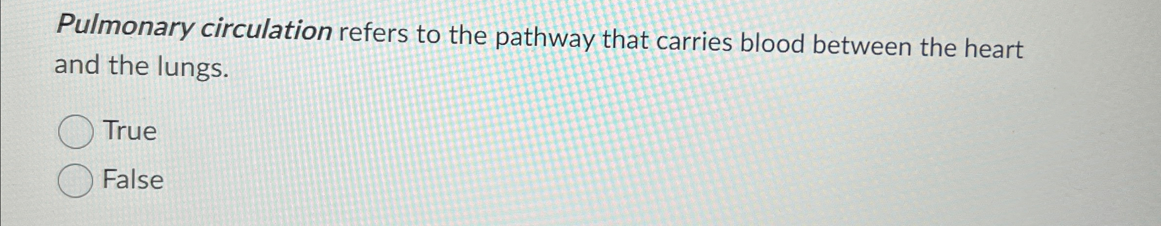 Solved Pulmonary circulation refers to the pathway that | Chegg.com