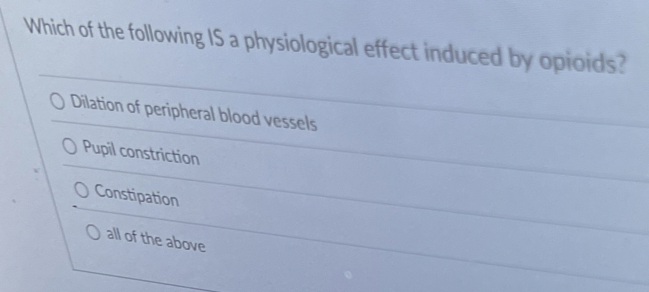 Solved Which of the following IS a physiological effect | Chegg.com