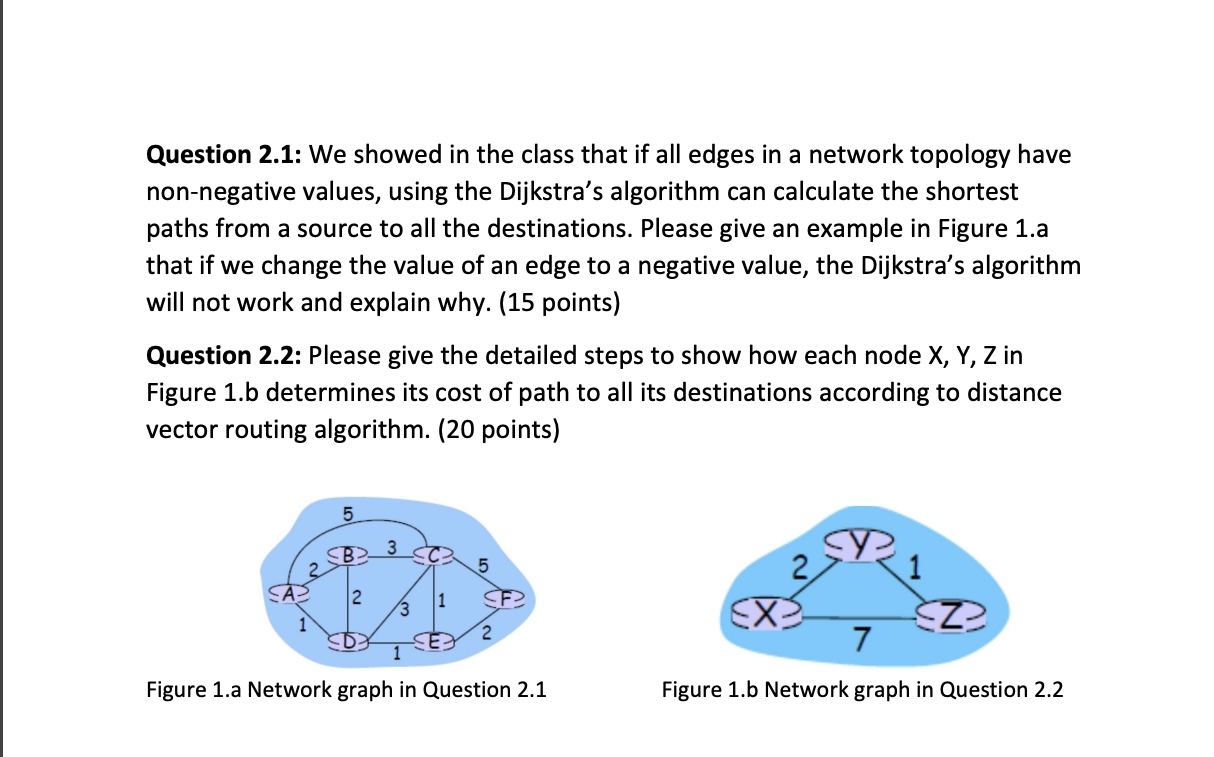 Solved Question 2.1: We showed in the class that if all | Chegg.com