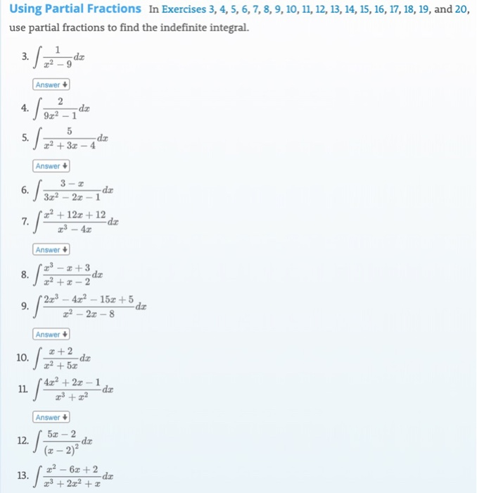 Solved Using Partial Fractions In Exercises 3, 4, 5, 6, 7, | Chegg.com