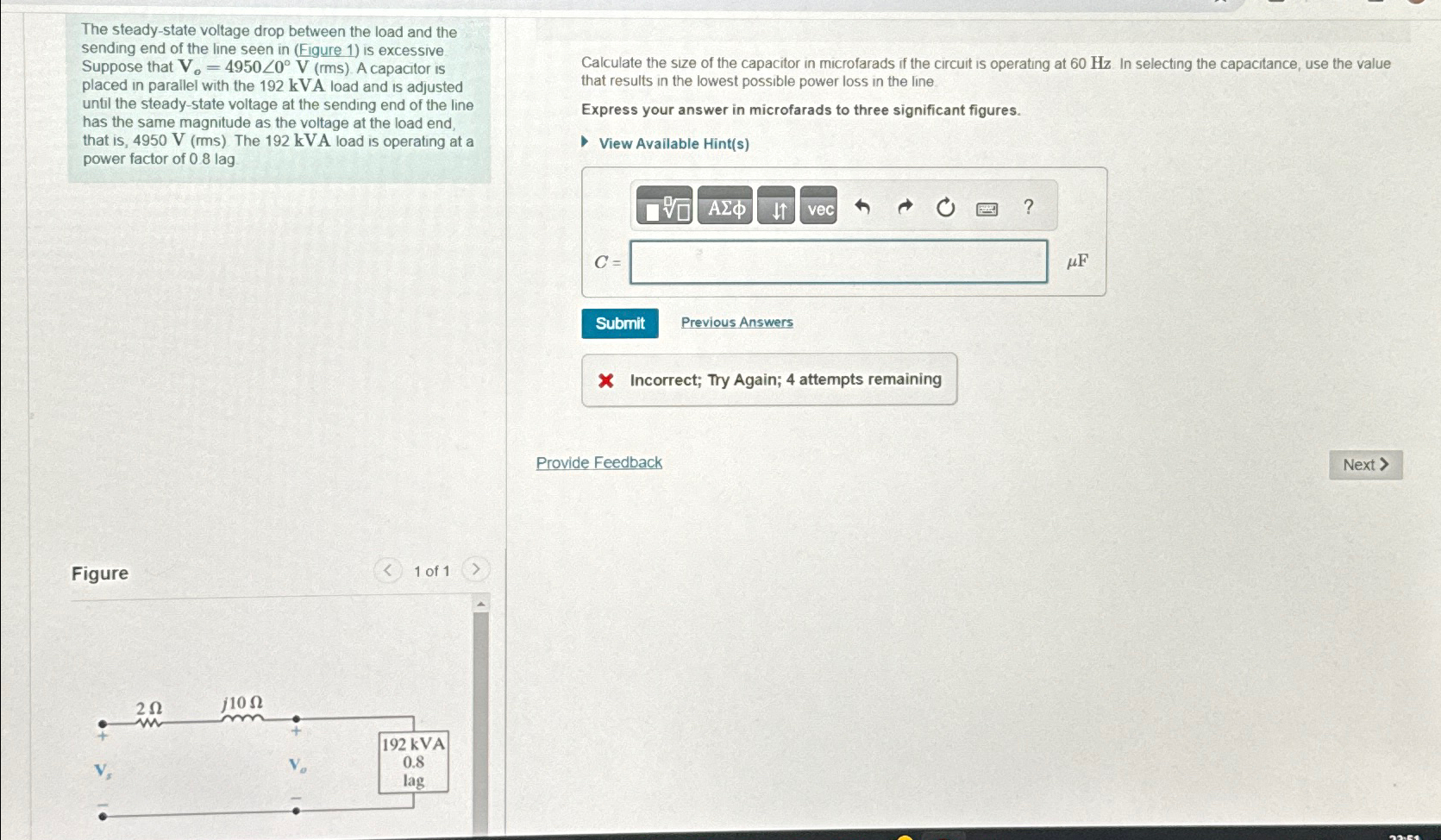 Solved The steady-state voltage drop between the load and | Chegg.com