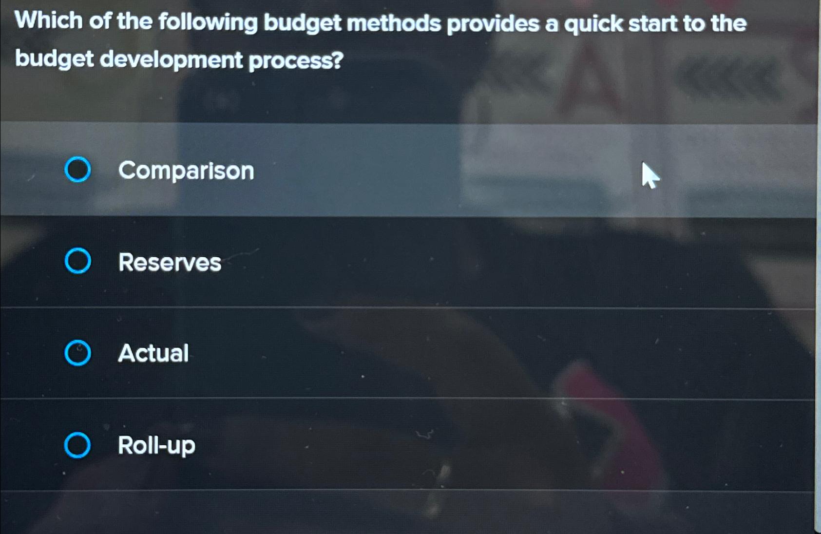 Solved Which of the following budget methods provides a | Chegg.com
