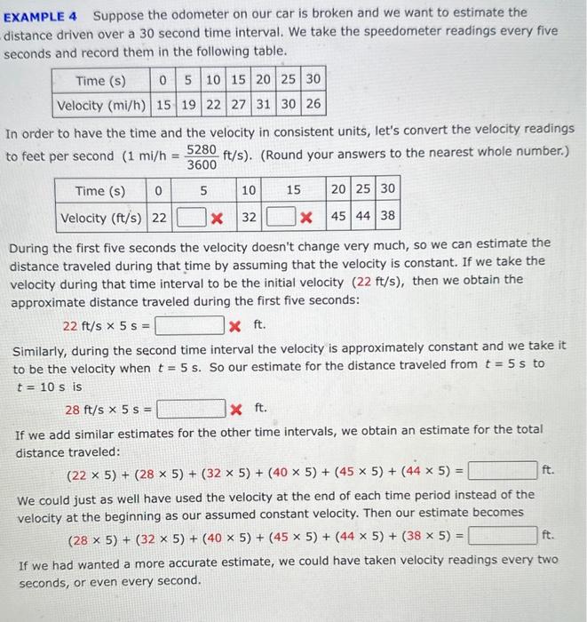 Solved EXAMPLE 4 Suppose the odometer on our car is broken | Chegg.com