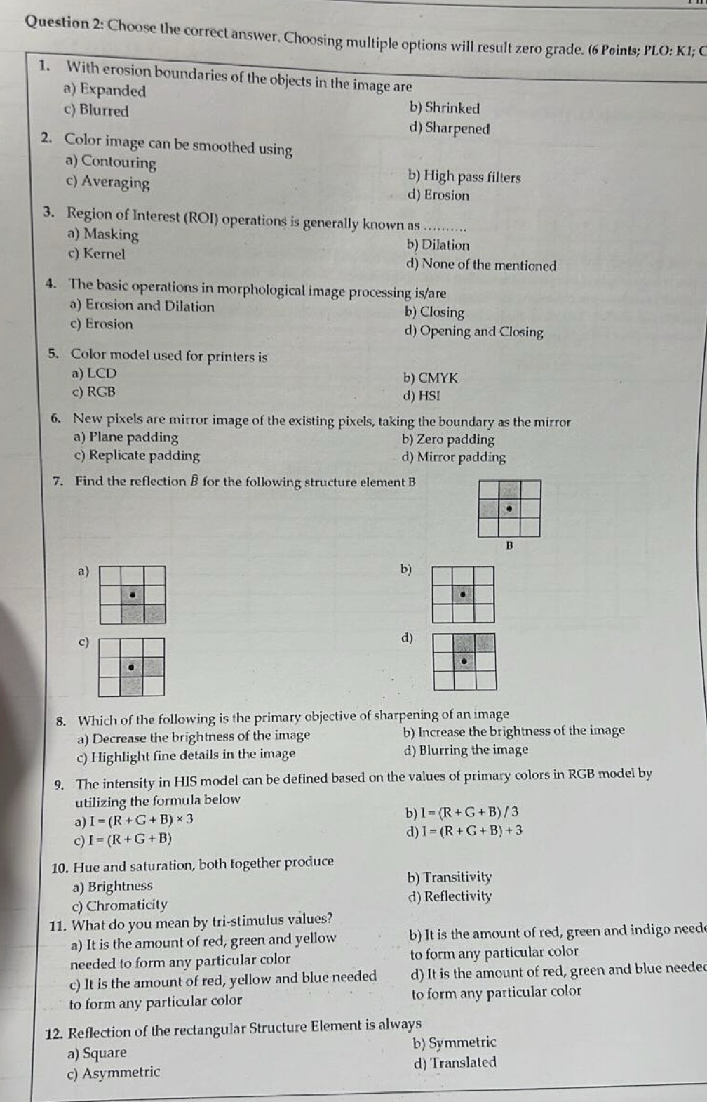 Solved Question 2: Choose the correct answer. Choosing | Chegg.com