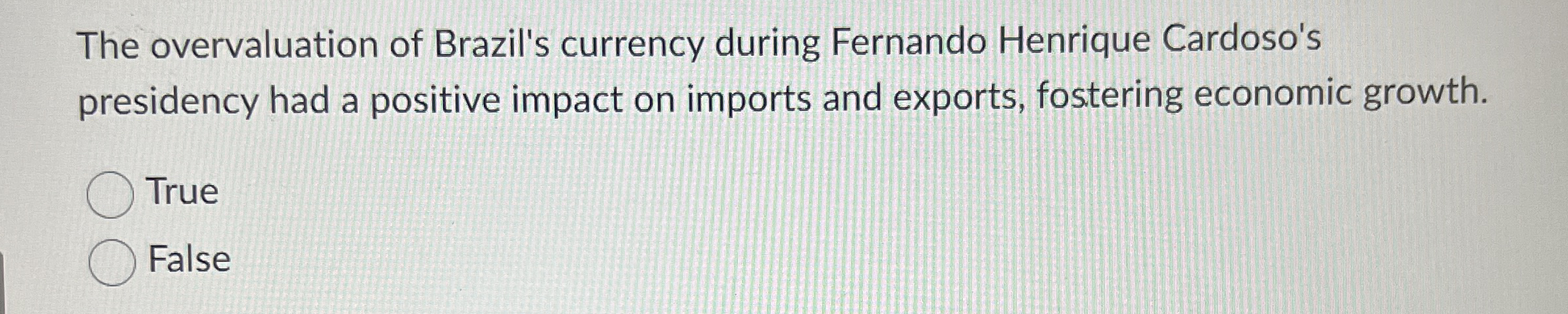 Solved The overvaluation of Brazil's currency during | Chegg.com