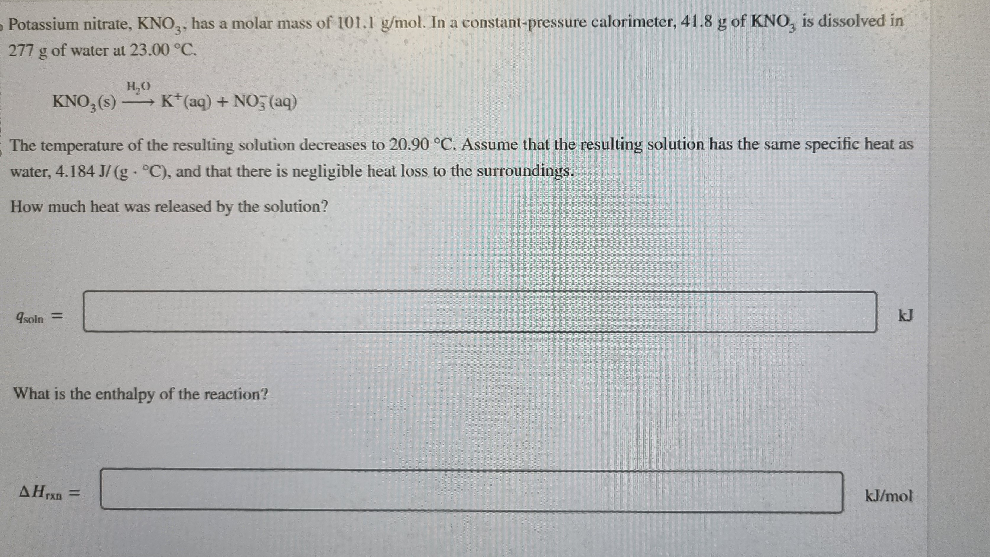 Solved Potassium nitrate, KNO3, ﻿has a molar mass of | Chegg.com