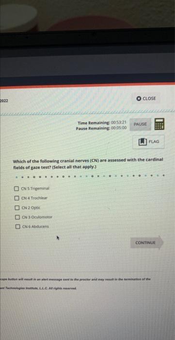 Which of the following cranial nerves (CN) are | Chegg.com