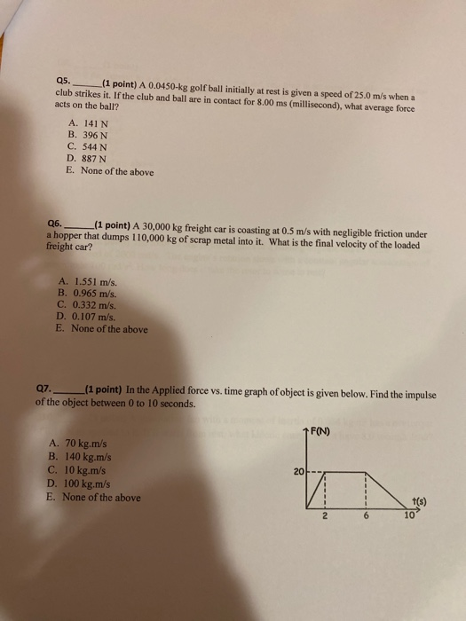 Solved 1 Point Two Objects With Different Masses Collid
