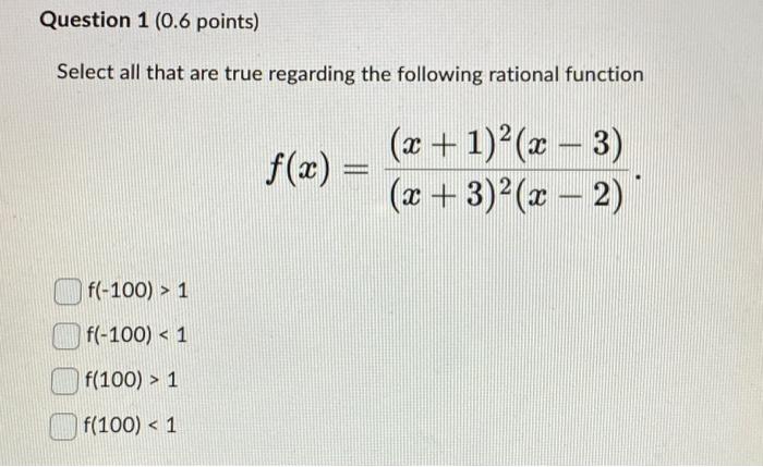 Solved Select all that are true regarding the following | Chegg.com