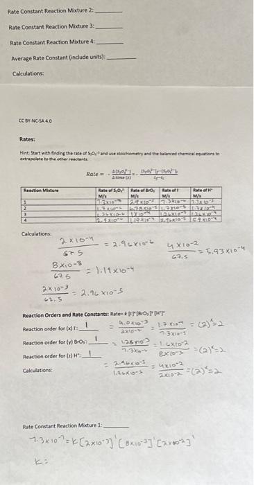 Solved Lab Report: -If necessary Calculations: Volume in L× | Chegg.com