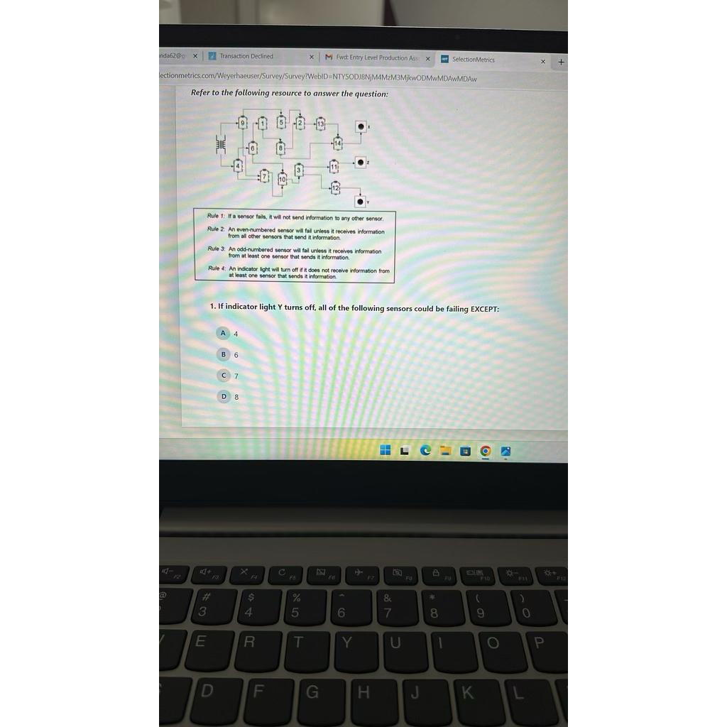 Solved Rule 1: If a sensor fails, it will not send | Chegg.com