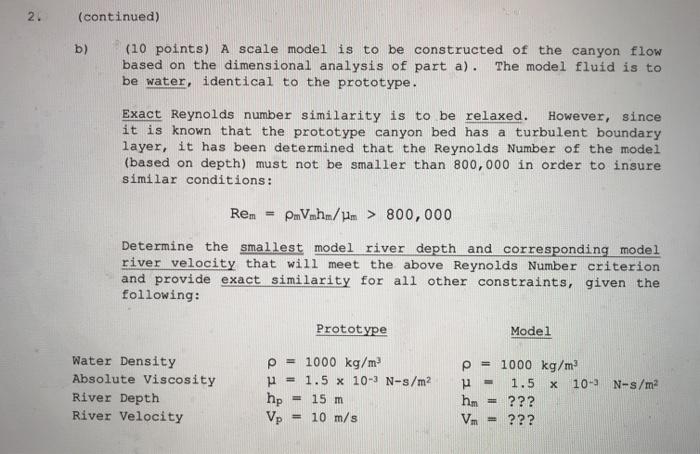 Solved 2. (35 points) You are to perform scale model testing | Chegg.com