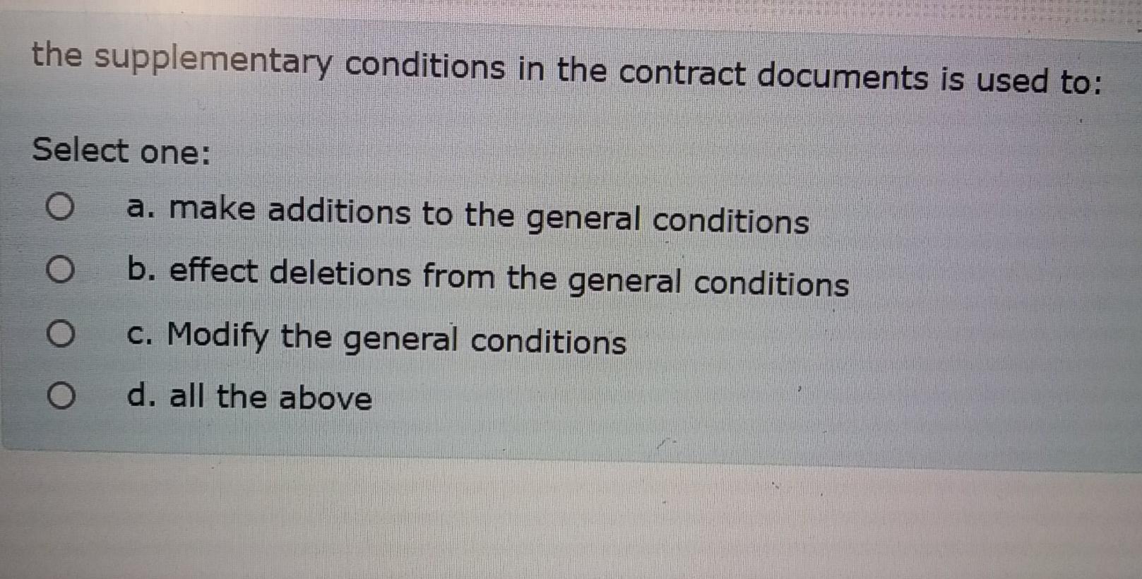 Solved the supplementary conditions in the contract | Chegg.com