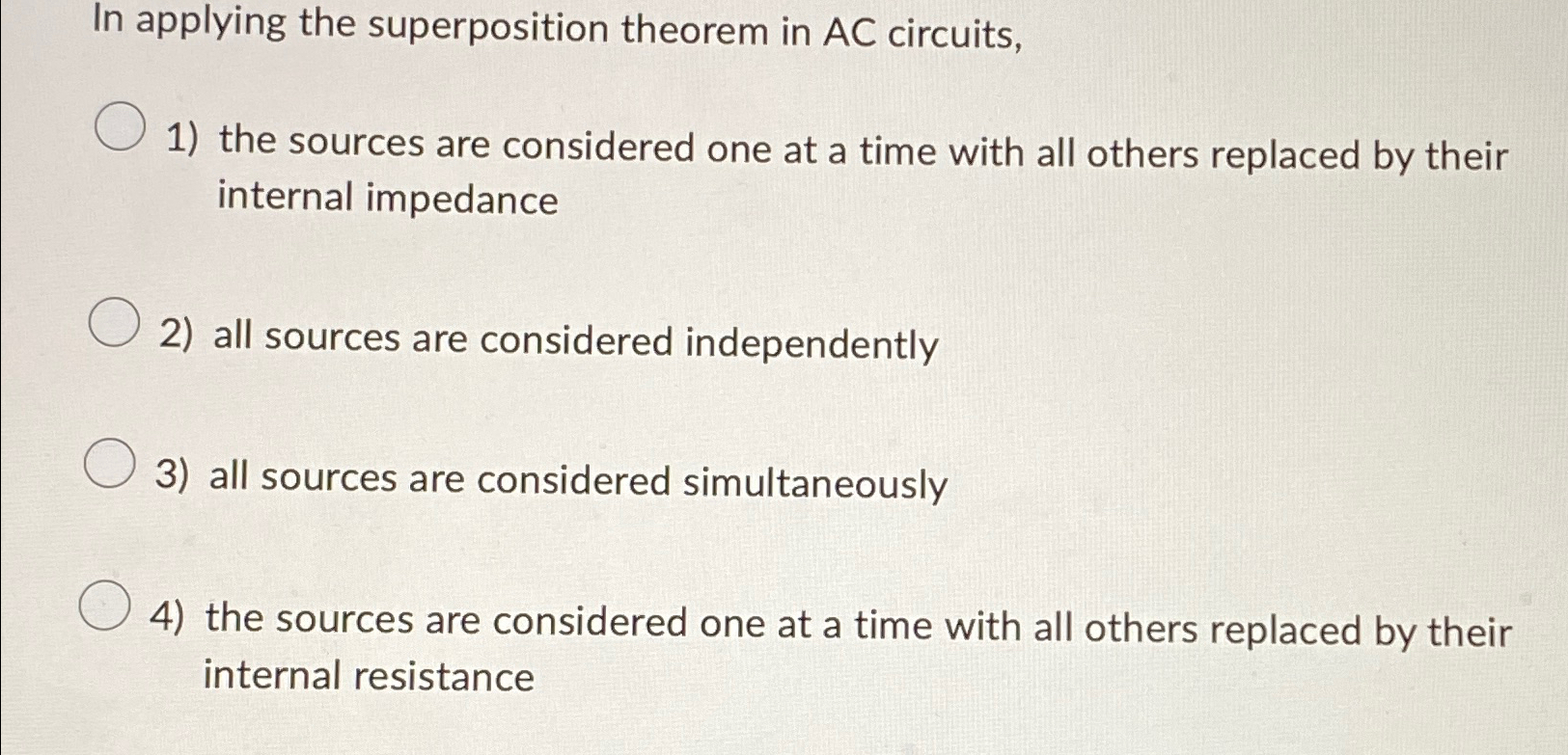 Solved In applying the superposition theorem in AC | Chegg.com