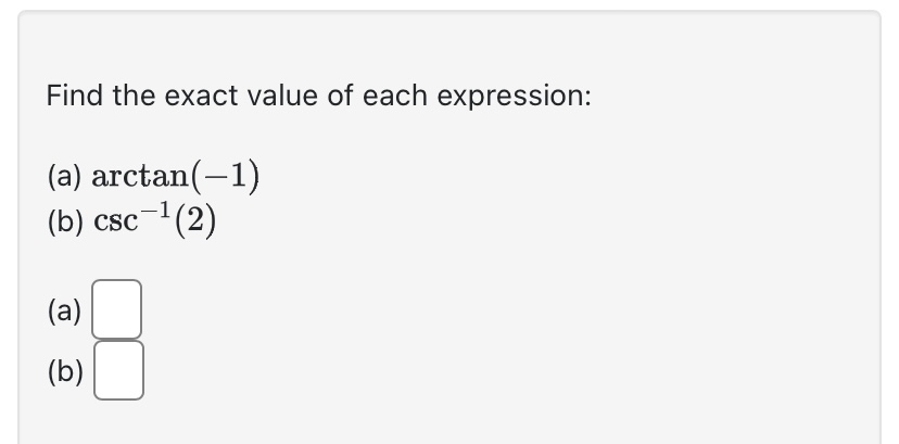 Solved Find the exact value of each | Chegg.com