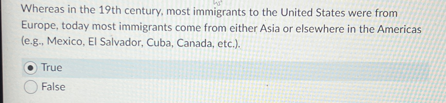 Solved Whereas in the 19 ﻿th century, most immigrants to the | Chegg.com