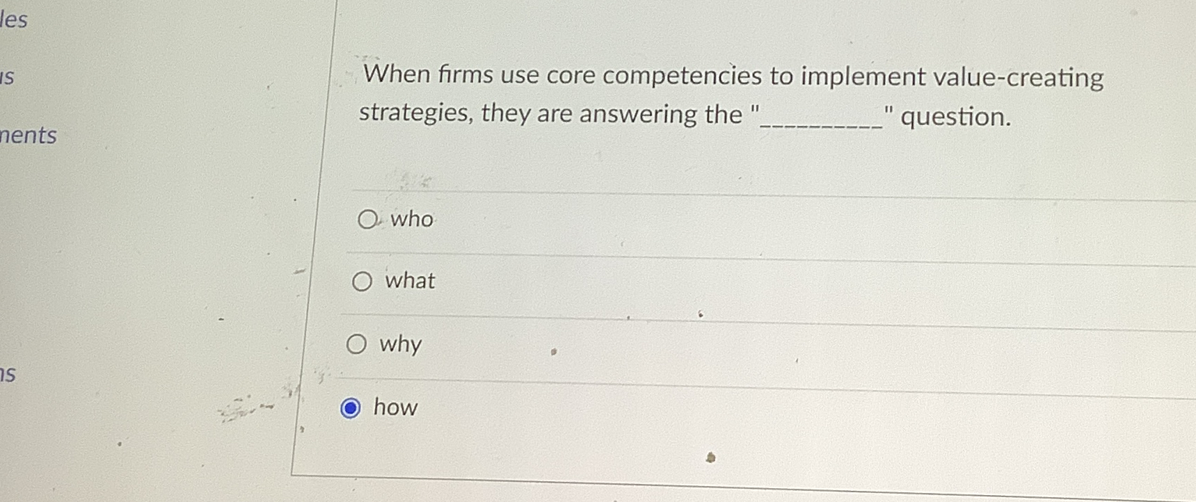 Solved When firms use core competencies to implement | Chegg.com